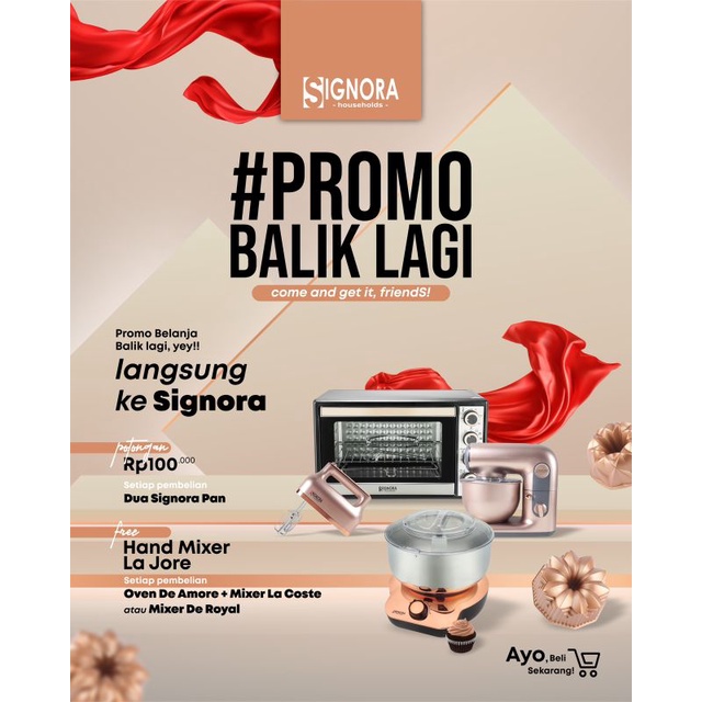 Jual Signora Promo Oven De Amore/Mixer La Coste/Hand mixer La Jore/Oven ...