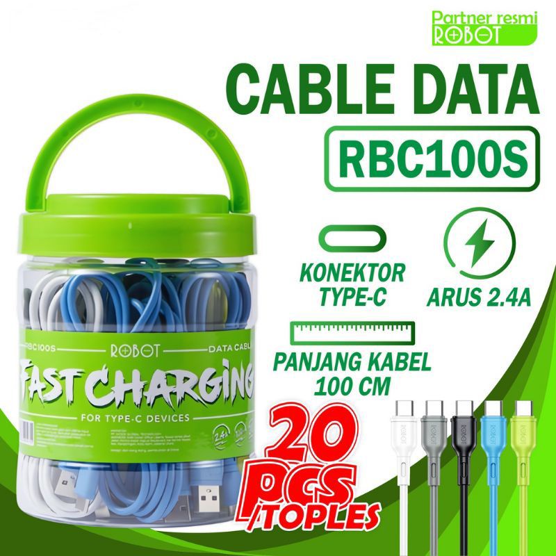 Jual Kabel Robot RBC100S TYPE C fast charging isi 20pcs | Shopee Indonesia
