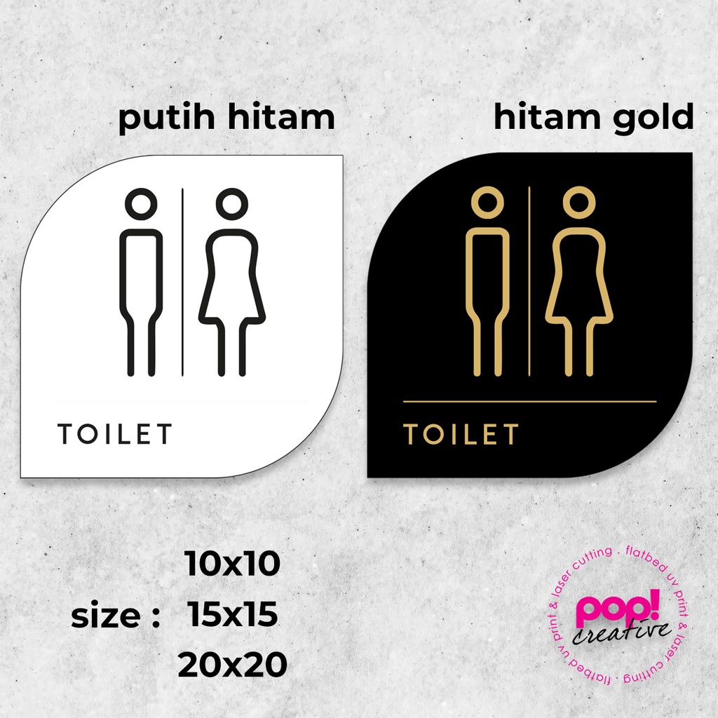 Jual Sign Akrilik Sign Board Acrylic Rounded Toilet Penanda Ruangan ...