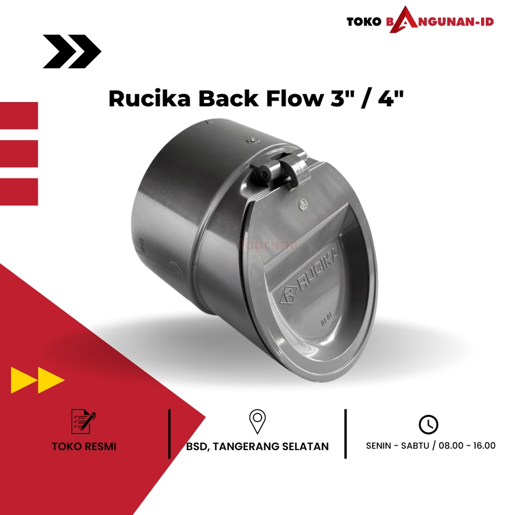 Jual Back Flow Valve Rucika 3" dan 4" inch PVC Anti TIkus | Shopee ...