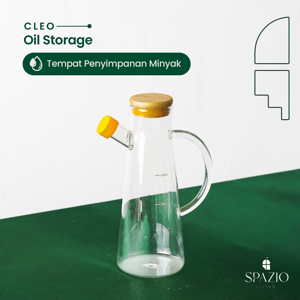 Jual [SPAZIO] CLEO Oil Storage Tempat Penyimpanan Minyak Estetik Botol ...