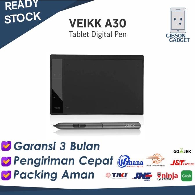Jual VEIKK A30 Digital Graphic Drawing Tablet 10x6 inches 250 RPS ...