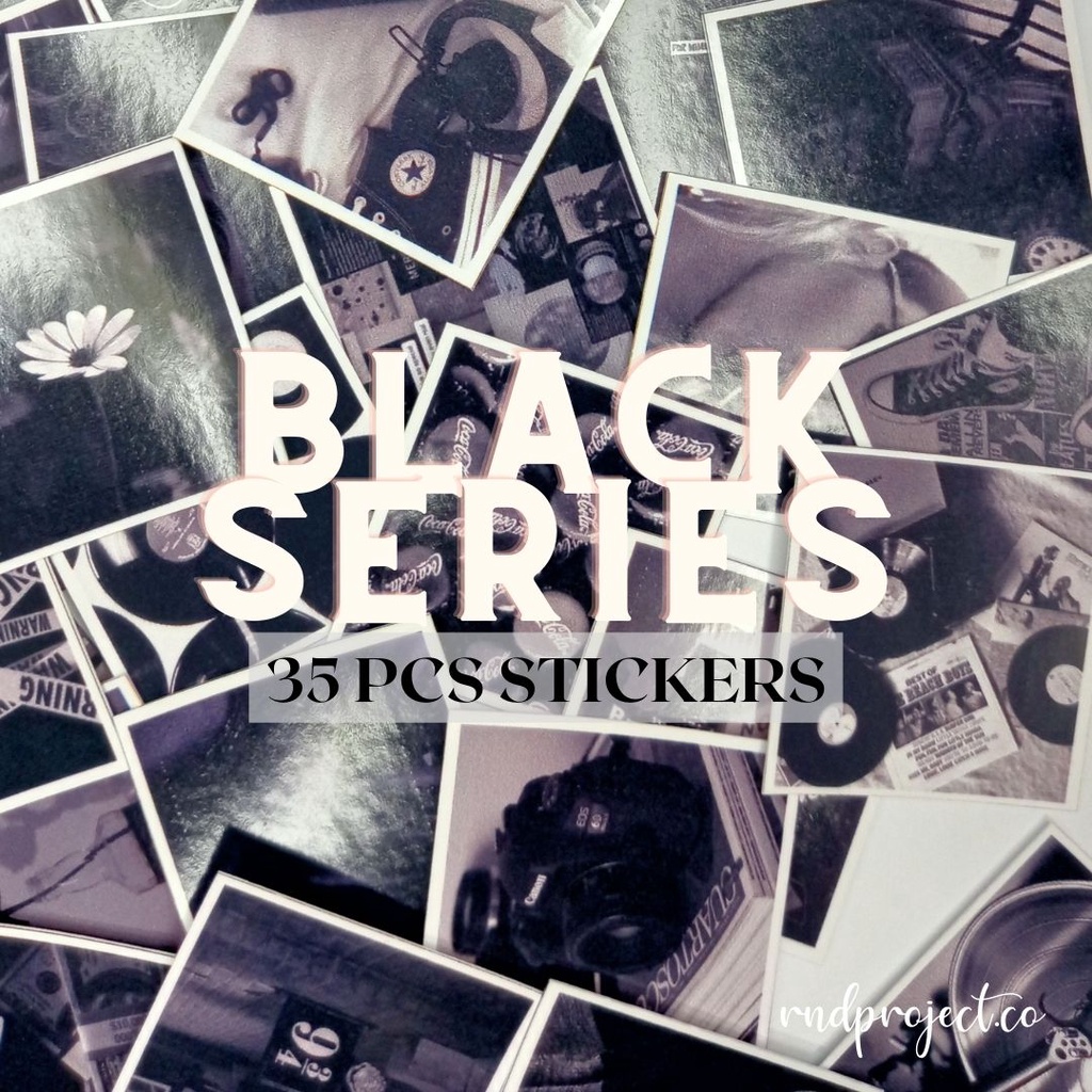 Jual 35 pcs Sticker Aesthetic Black Series Sticker Jurnal Scrapbook ...