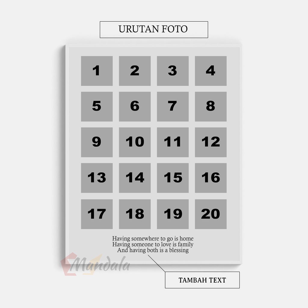 Jual Hiasan Dinding Kolase 20 Foto Ukuran 30x40 cm Frame Kayu Putih ...