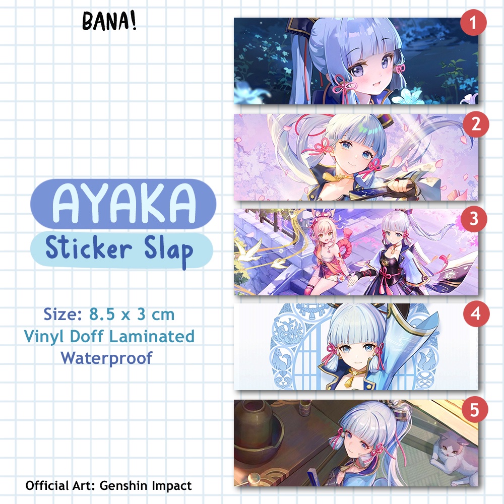 Jual Stiker AYAKA Genshin Impact Stiker SLAP Anime Waterproof | BANA ...