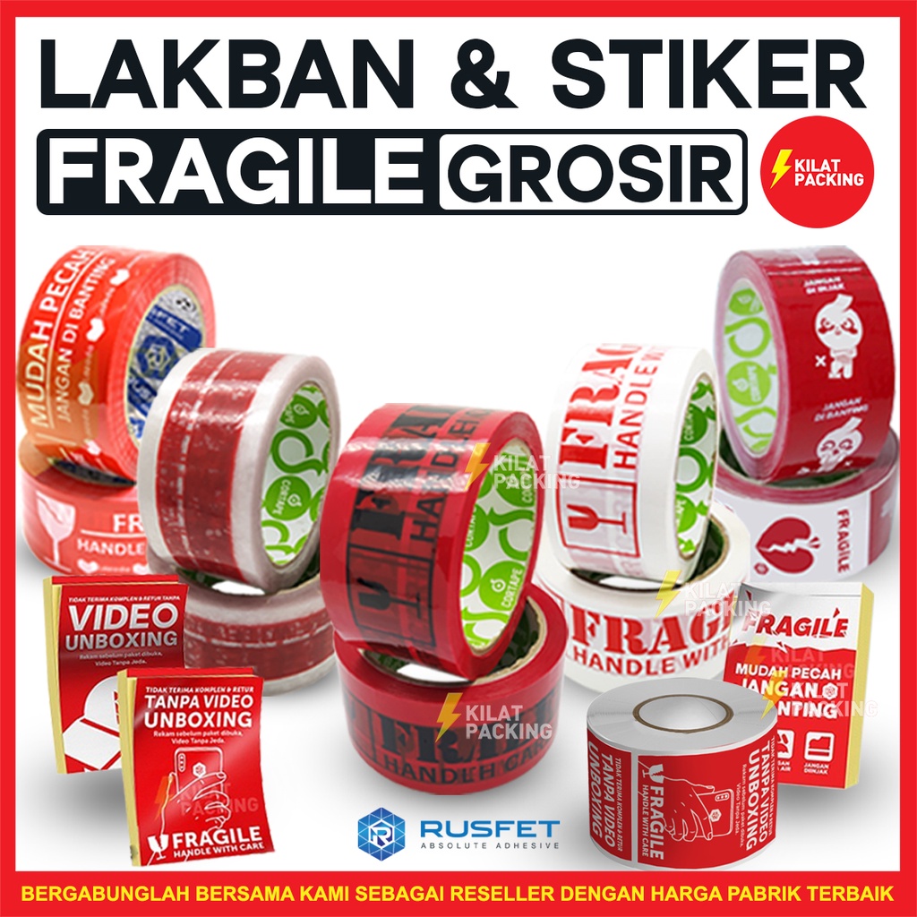 Jual Lakban / Selotip / Isolasi FRAGILE Handle With Care / Mudah Pecah ...