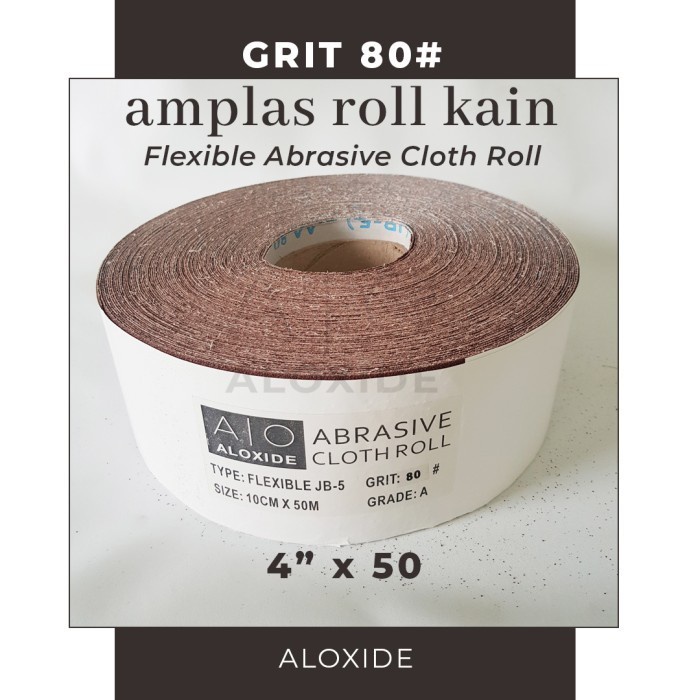 Jual Ampl Grit 80 4In 4X50M Amplas Rol Kain Flexible Jb5 10X50 Abrasive ...