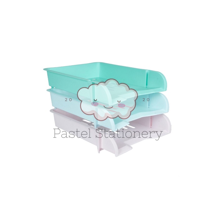 Jual Rak Kertas Dokumen Plastik Pastel - Document Tray 3 Susun Joyko DT ...