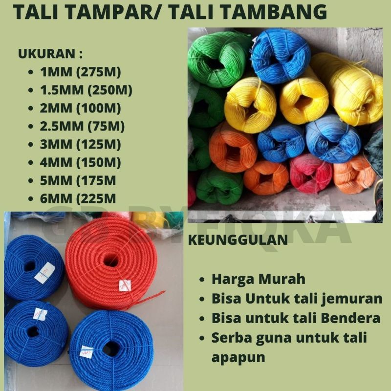 Jual TALI TAMPAR 6MM/TALI TAMBANG 6MM/TALI JEMURAN/TALI SENAR/TALI ...