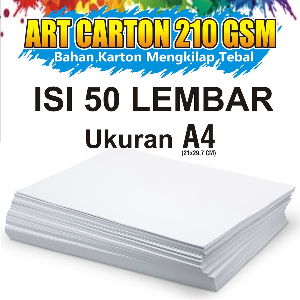 Jual Art Karton 210 gsm A4 isi 50 lbr / Kertas Carton Paper Glossy 210 ...