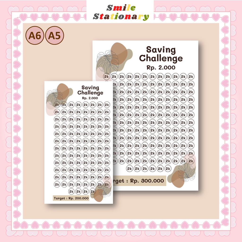 Jual SAVING CHALLENGE 1 TANTANGAN MENABUNG ISI KERTAS BINDER A6 / A5 | Shopee Indonesia
