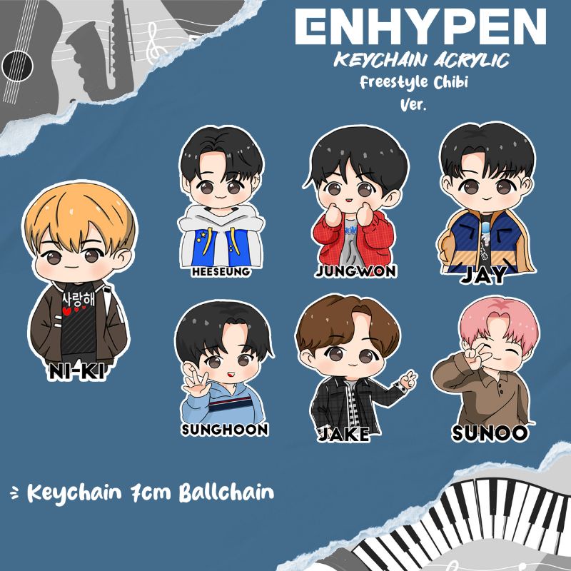 Jual KEYCHAIN ENHYPEN CHIBI (Member tulis di note) | Shopee Indonesia