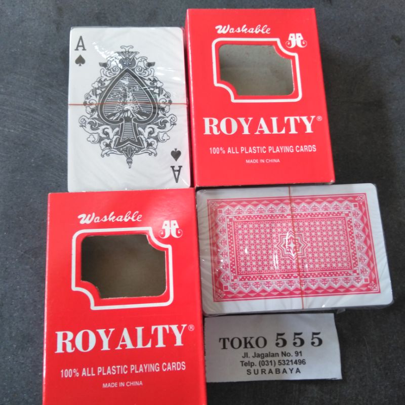 Jual KARTU REMI PLASTIK GROSIR MURAH ANTI AIR WATERPROOF ROYALTY / 100% ALL PLASTIC WASHABLE ...