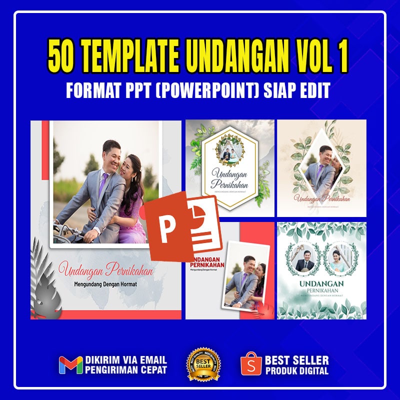 Jual 50+ Template Undangan Pernikahan Digital PPT + Bonus Vol.1 ...