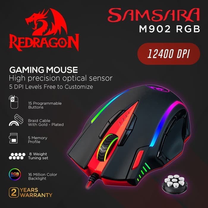 Jual REDRAGON - M902-RGB Gaming Mouse RGB SAMSARA 2 | Shopee Indonesia