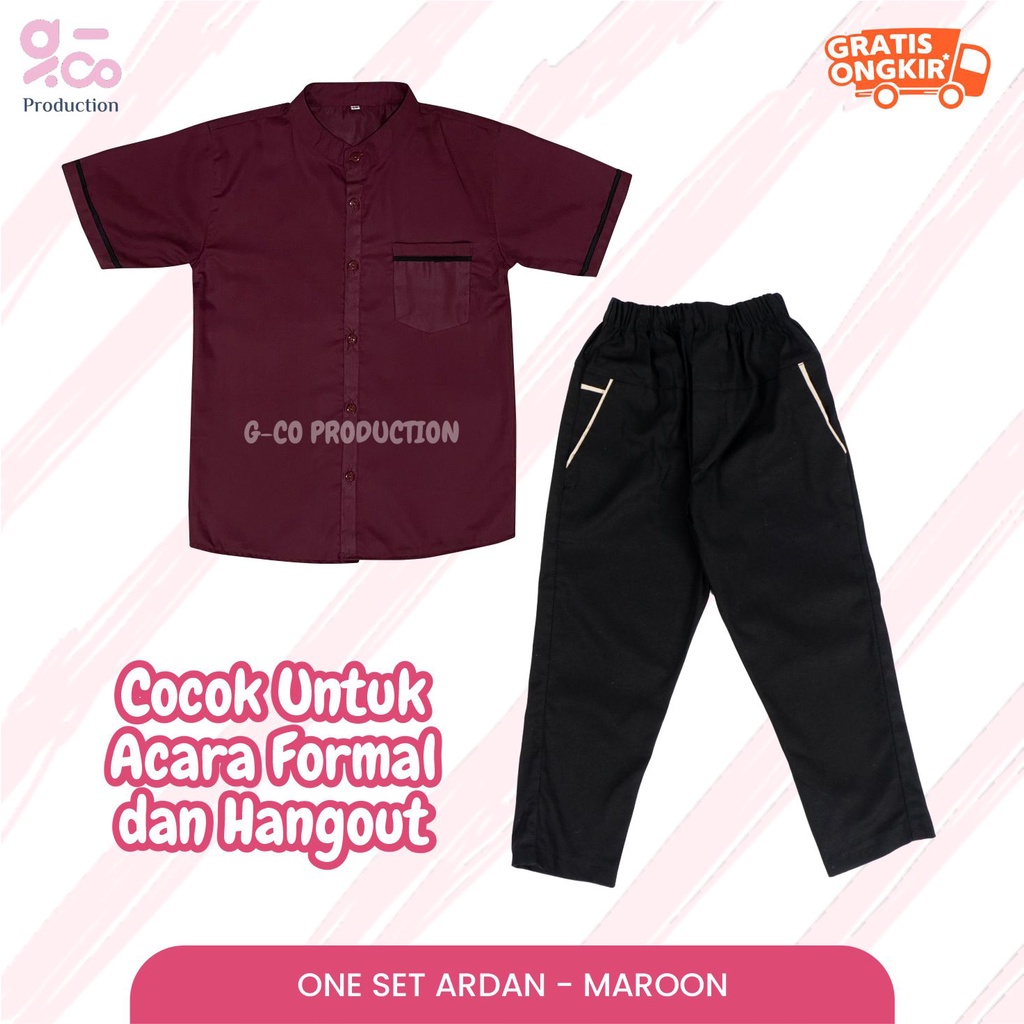 Jual Pakaian One Set Ardan Maroon Setelan Koko Baju Muslim Anak Laki ...