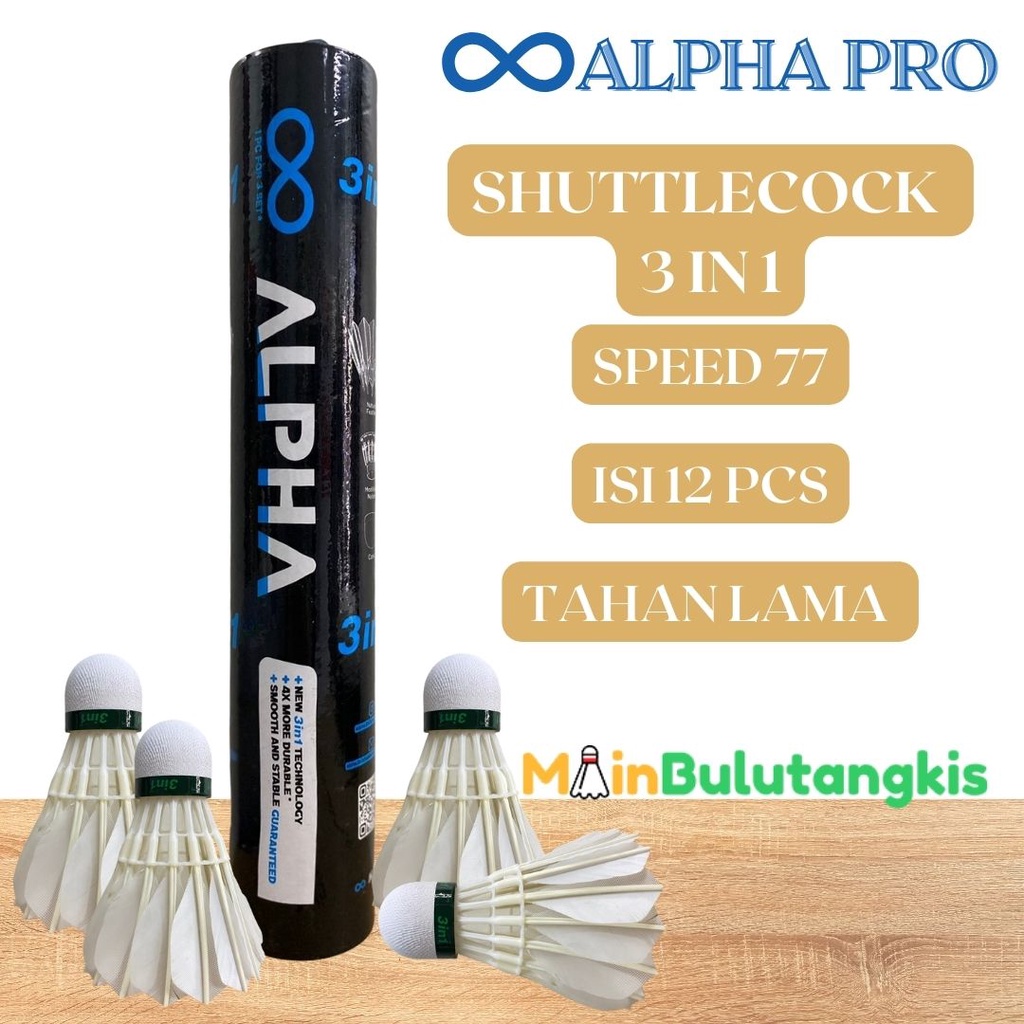Jual Shuttlecock Badminton ALPHA PRO 3 IN 1 Original | Shopee Indonesia