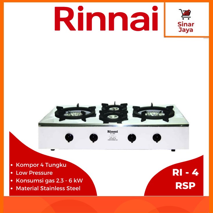 Jual RINNAI RI-4 RSP N / RSPN Kompor Gas Komersial 4 Tungku | Shopee ...