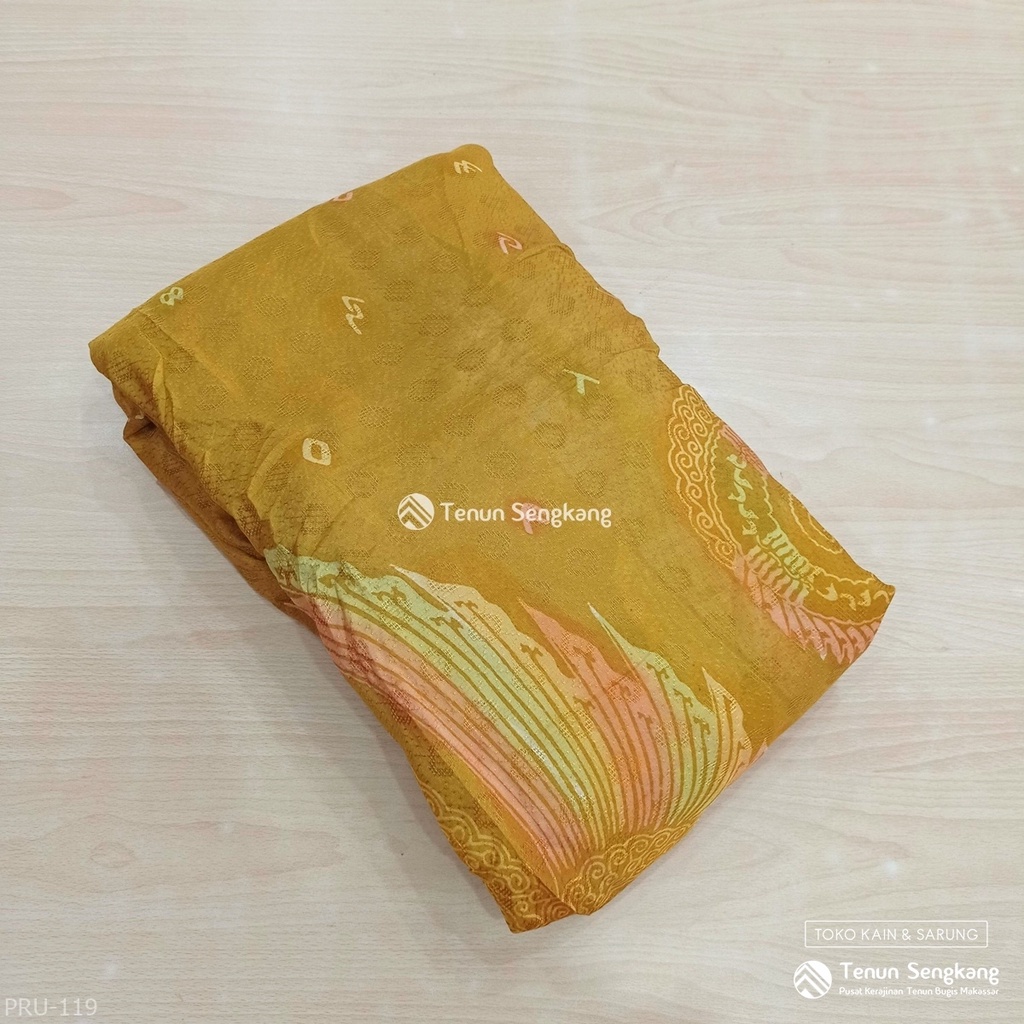 Jual Kain Tenun Dobby Batik Sutra Bugis Makassar Kuning Gold - Tenun ...