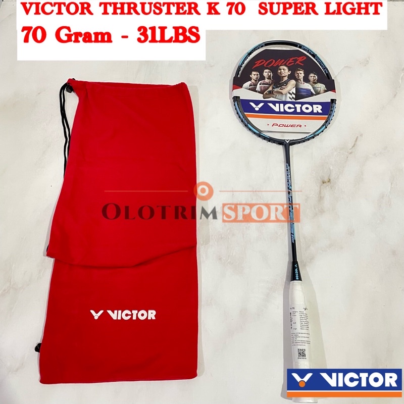 Jual Raket Badminton VICTOR THRUSTER K70 70 gram 6u 7u T K ORIGINAL ...