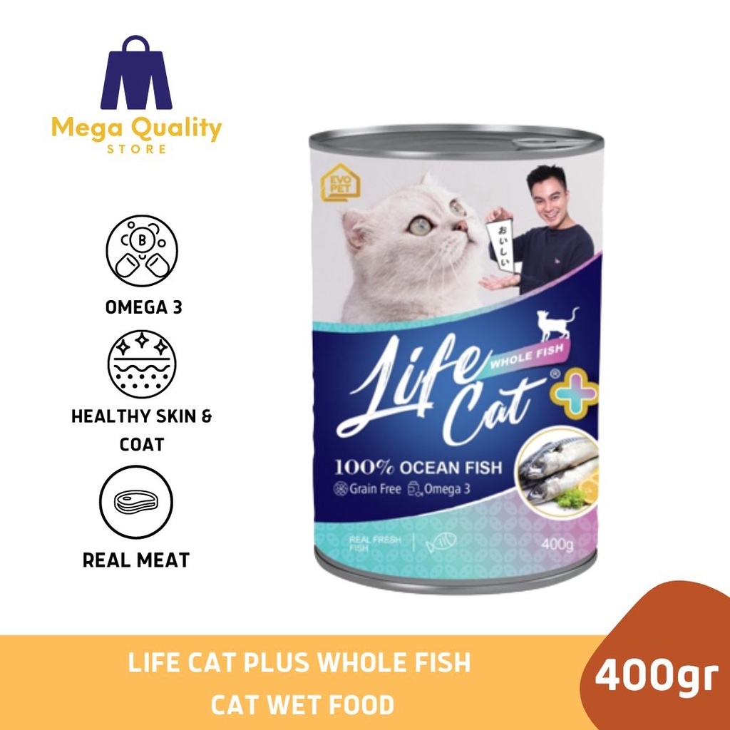 Jual LIFE CAT Plus Whole Fish Wet Cat Food Kaleng 400gr | Shopee Indonesia