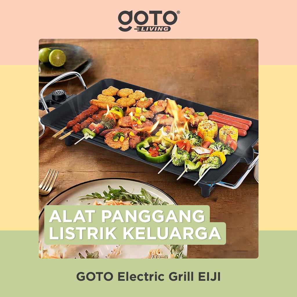 Jual Goto Eiji Alat Pemanggang Electric Grill Pan BBQ Panggangan Listrik | Shopee Indonesia