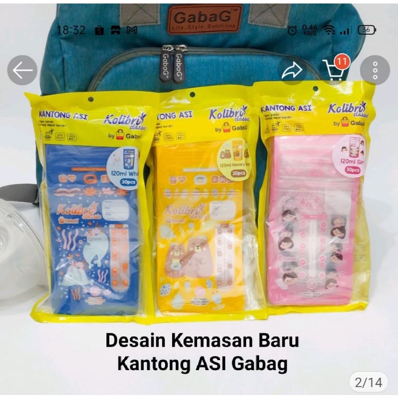 Jual GABAG Kantong Asi kolibri classic 120ml, Kantong asi Thermal ...