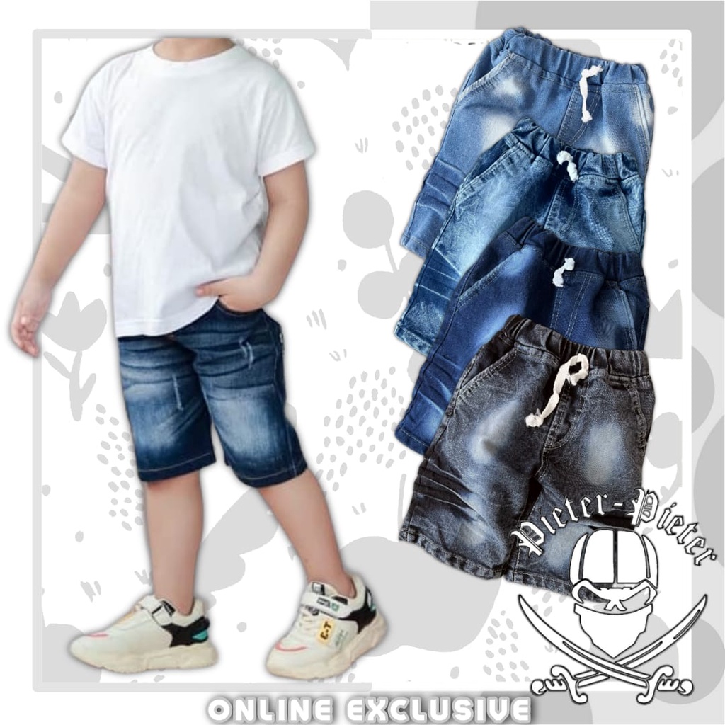 Jual celana jeans pendek anak cowo cewe model shortline bahan stretch ...