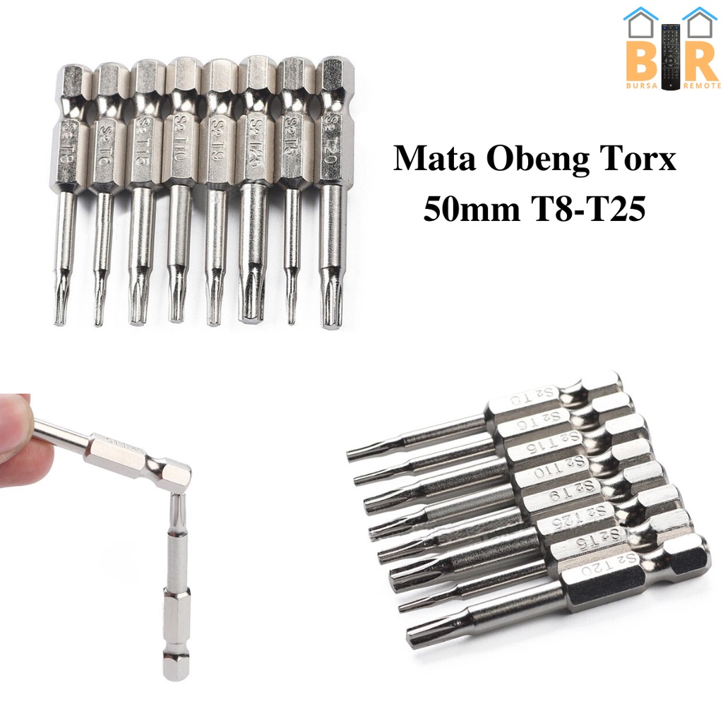 Jual Mata Obeng Torx Magnetic Set 8 Pcs Kunci L Hex Shank Panjang 2 ...
