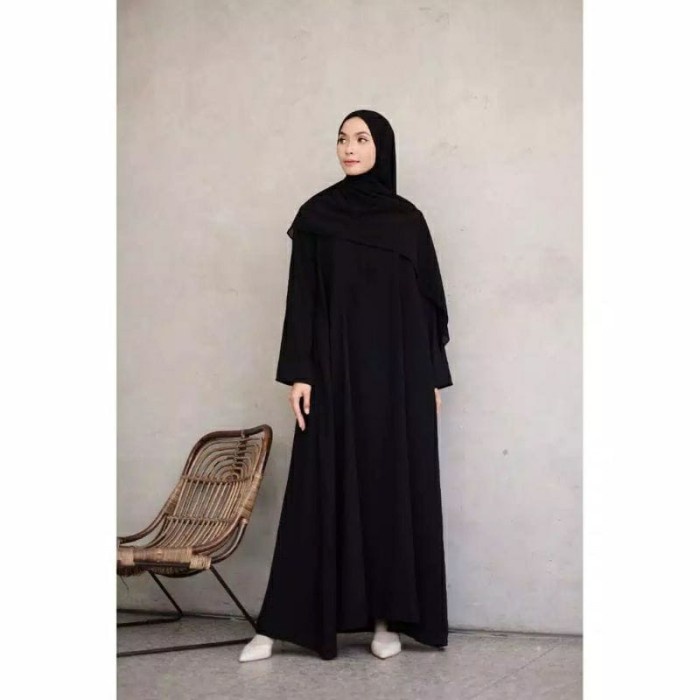 Jual Abaya Polos Hitam Arab Saudi Baju Umroh Wanita Terbaru - Hitam, S ...