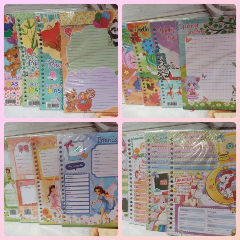 Jual (20lbr) isi Binder note A5/ isi Binder ukuran A5/ isi Binder 20 ...