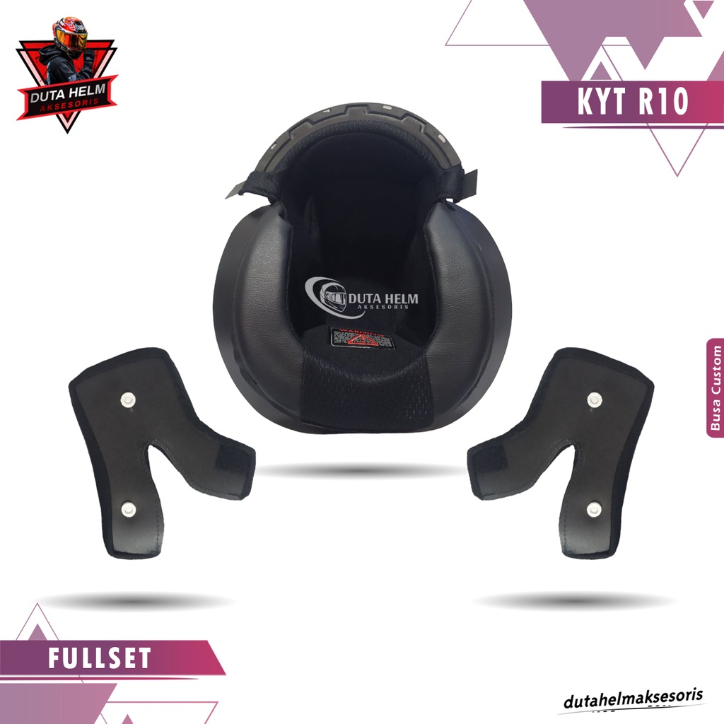 Jual Busa Helm KYT R10 Full Face Set Pipi S M L XL XXL Cheek Pad Custom ...