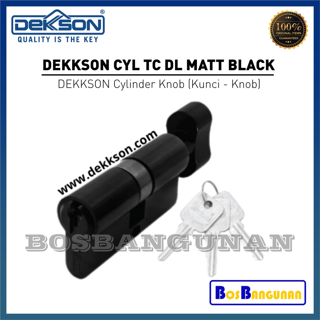 Jual Cylinder Knob + Kunci Hitam Dekkson CYL TC DL BLACK/ DEKKSON ...