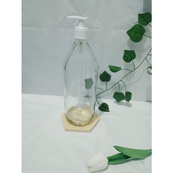 Jual BOTOL KACA 1 LITER + PUMP SYRUP | Shopee Indonesia