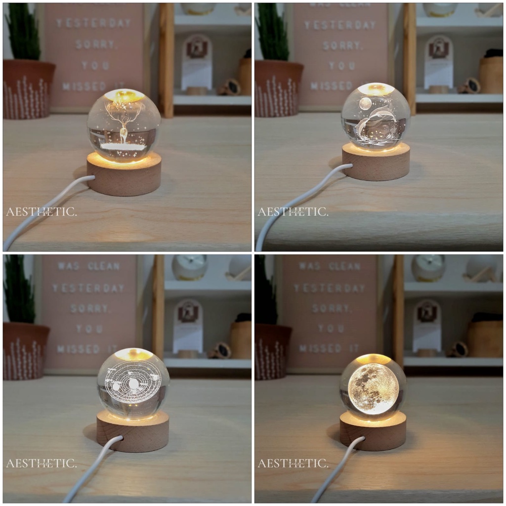 Jual Madforaesthetic Lampu Tidur Bola Kaca Mini Estetik Glass Night ...