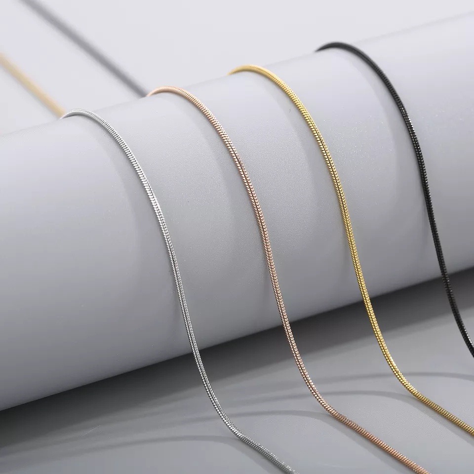 Jual Rantai kalung ular kotak bulat titanium Anti karat stainless 316L ...