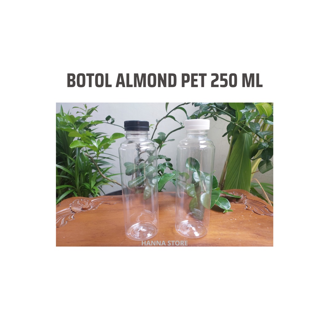 Jual (20 PCS) Botol plastik PET 250ml Almond Bulat Minuman Mineral Jus ...