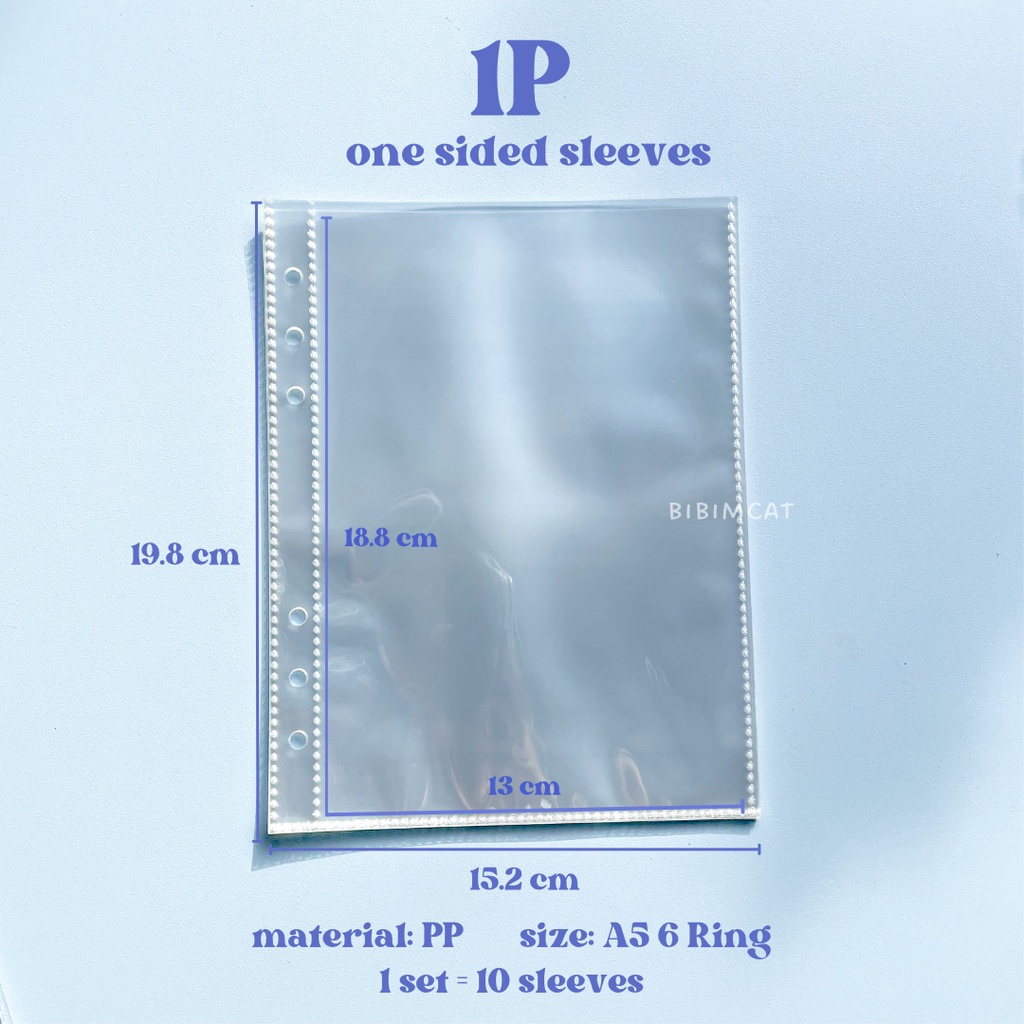 Jual (A5 Size) 10 Lembar Sleeve Binder A5 6 Ring - ONE Sided | Shopee ...