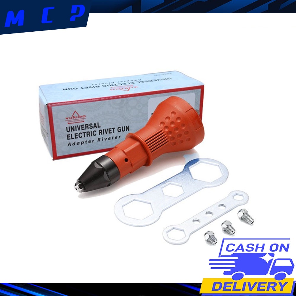 Jual YUKIDO AB667FW Rivet Gun Tool Red/ Rivet Gun Adapter For Cordless ...