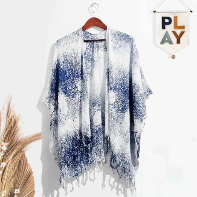 Jual Outer / Cardigan Rumbai Motif Akar dan Bunga / kardigan wanita ...
