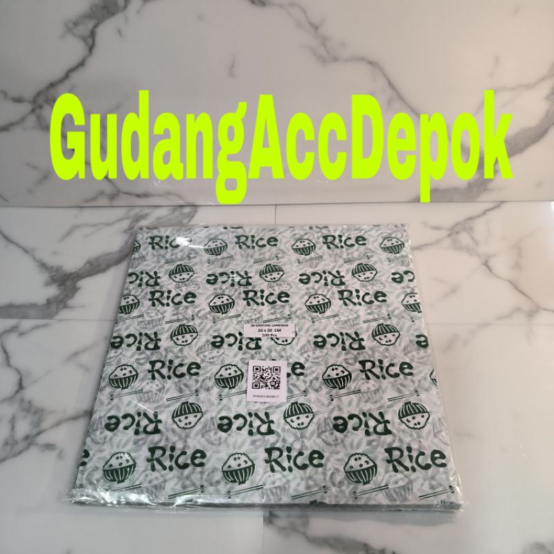 Jual Kertas Nasi Motif 20x20 cm Paper Wrap 100 pcs Printing Laminasi ...