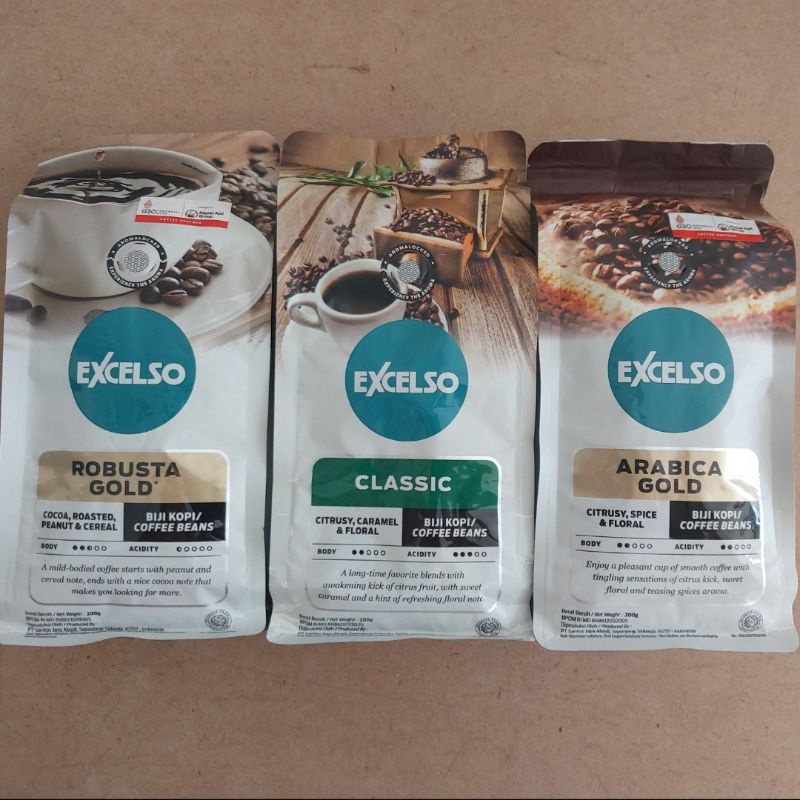 Jual KOPI EXCELSO ROBUSTA GOLD / CLASSIC / ARABICA GOLD 200gr (1 pcs ...