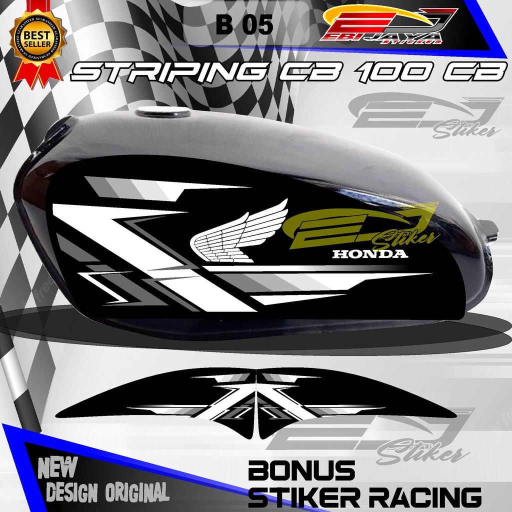Jual STRIPING CB 100 STANDART / STIKER CB 100 CUSTOM HOLOGRAM DAN NON ...
