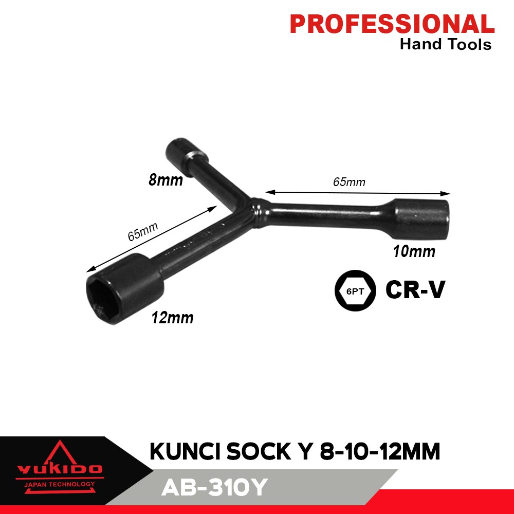 Jual Kunci Sock Y YUKIDO Pendek Hitam / Shock Wrench Spanner Y (Socket ...