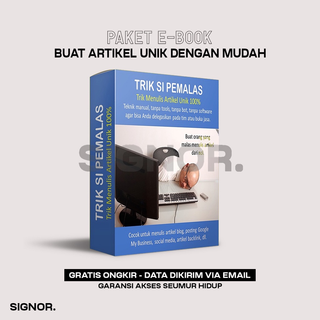 Jual [E469] Trik si Pemalas: Tips dan Trik Menulis Artikel Unik 100% dengan Mudah | Shopee Indonesia