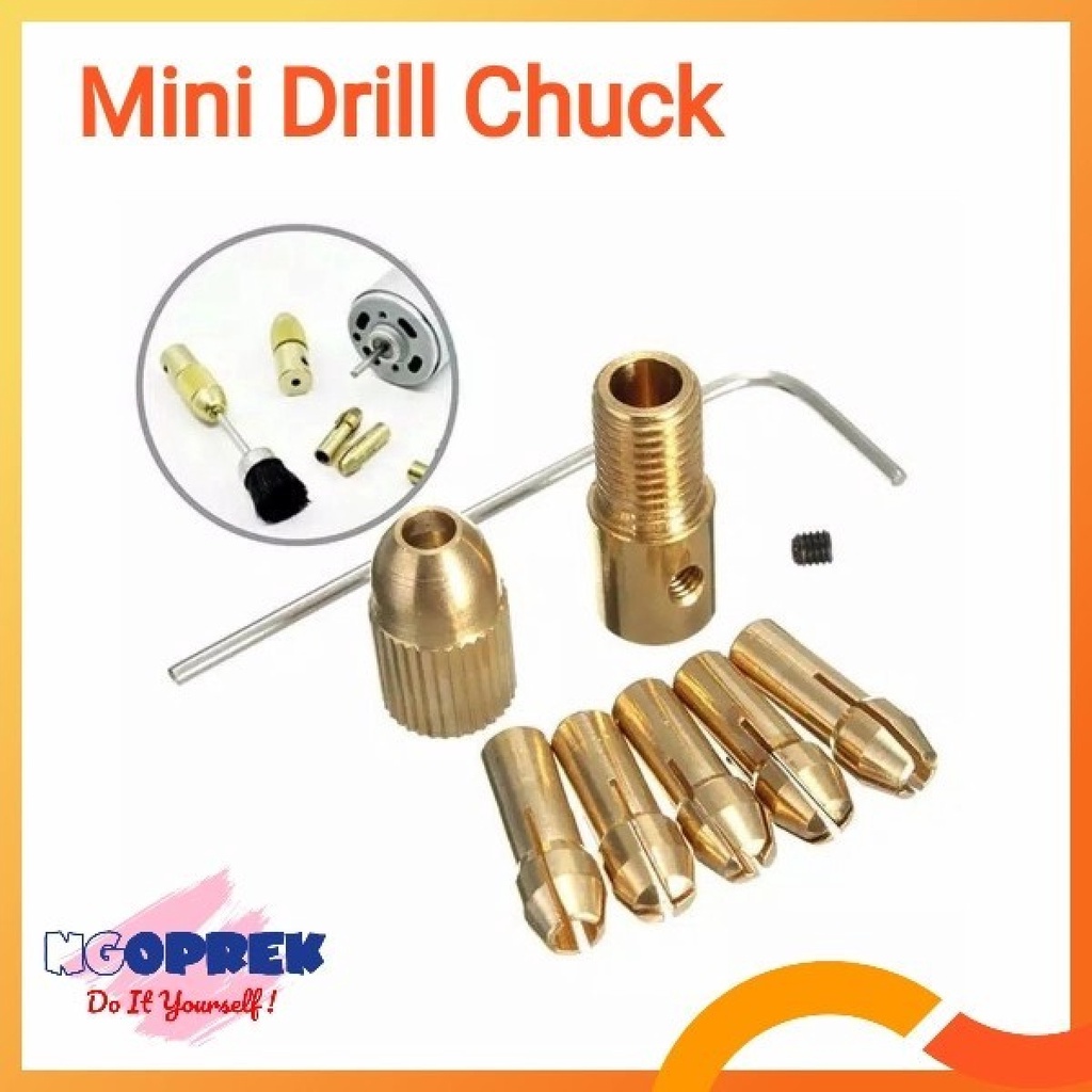Jual Set Mini Drill Chuck Shaft 2.0/2.35/3.17mm Kepala Bor Mini ...