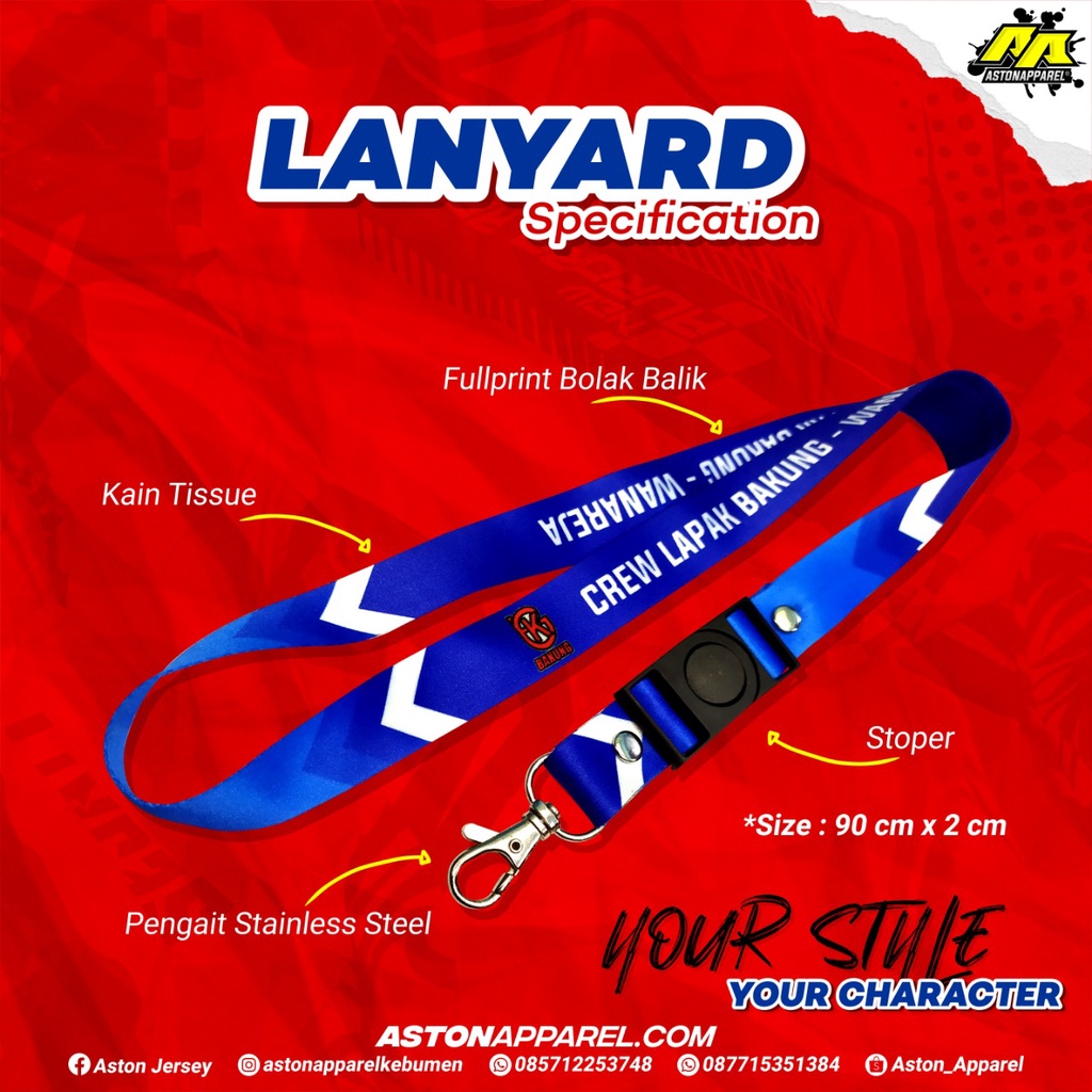 Jual LANYARD PRINTING SUBLIM 2cm/LANYARD CUSTOM DESAIN/LANYARD PREMIUM ...