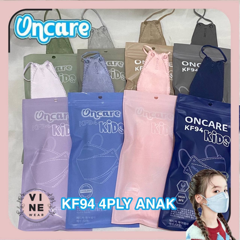 Jual MASKER ANAK KF94 PREMIUM ONCARE 4PLY ISI 10PCS DISPOSABLE MASK | Shopee Indonesia
