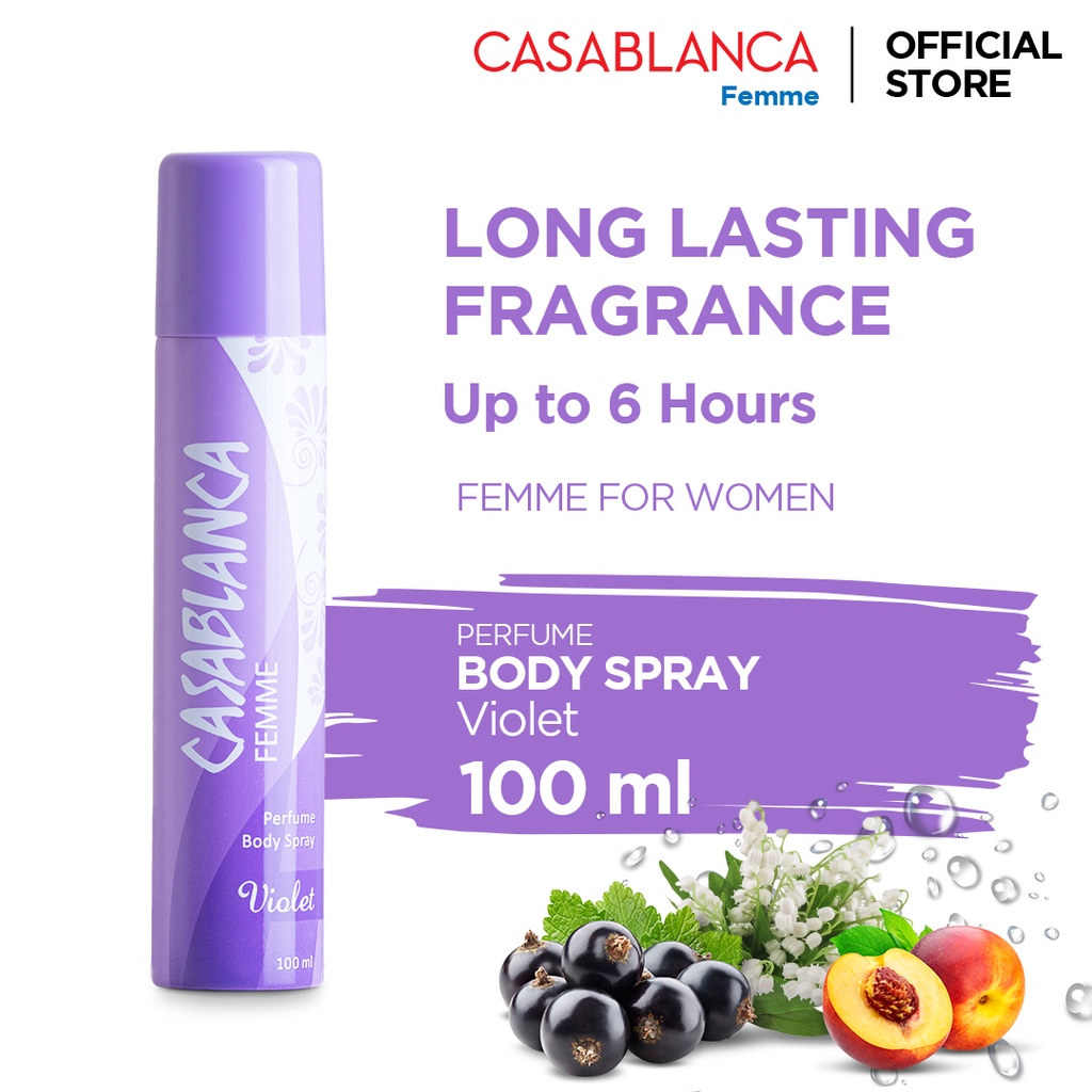 Jual Casablanca Body Spray Violet (Violet, 100ml) | Shopee Indonesia
