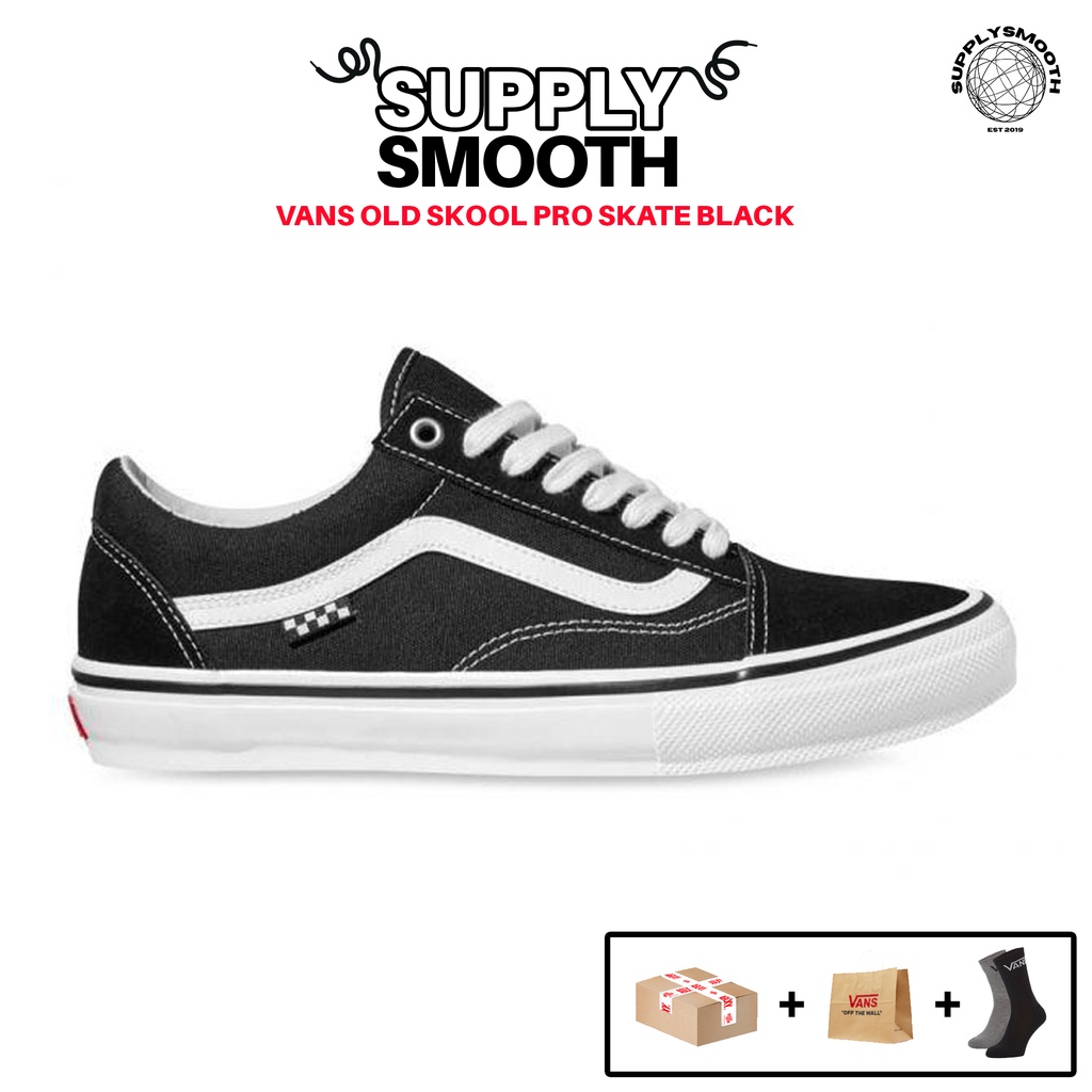 Jual Vans Old Skool Pro Skate Black White | Shopee Indonesia